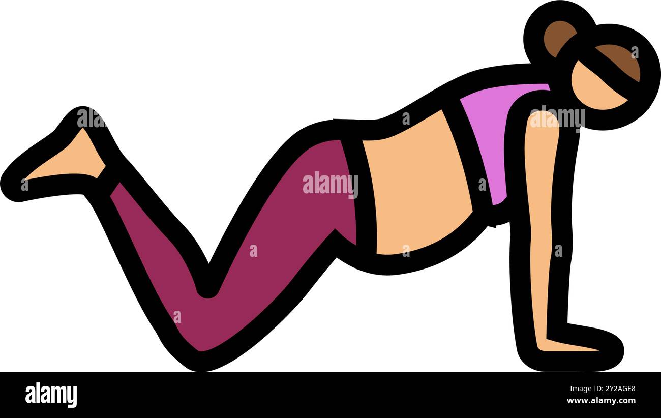 modified plank pregnant fitness color icon vector illustration Stock ...