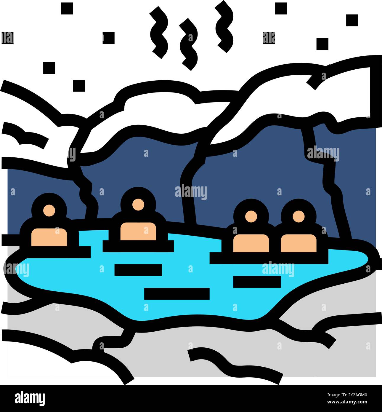 taking dip hot spring winter color icon vector illustration Stock ...