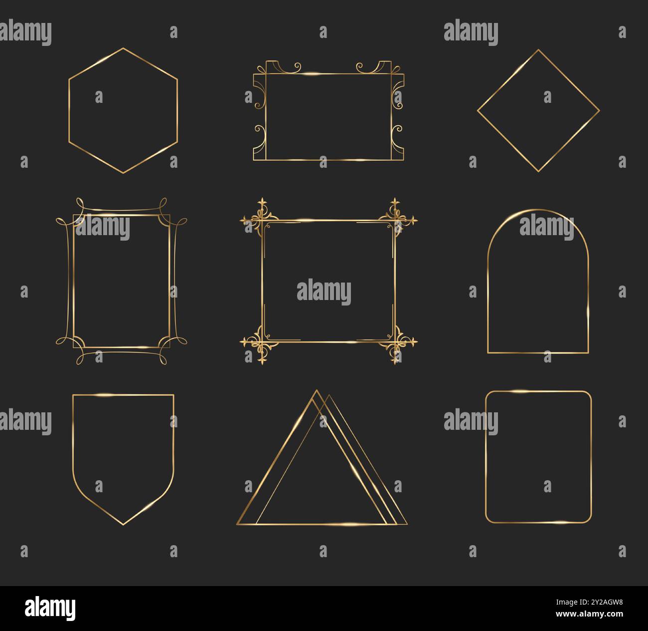 Gold frame border simple hi-res stock photography and images - Alamy