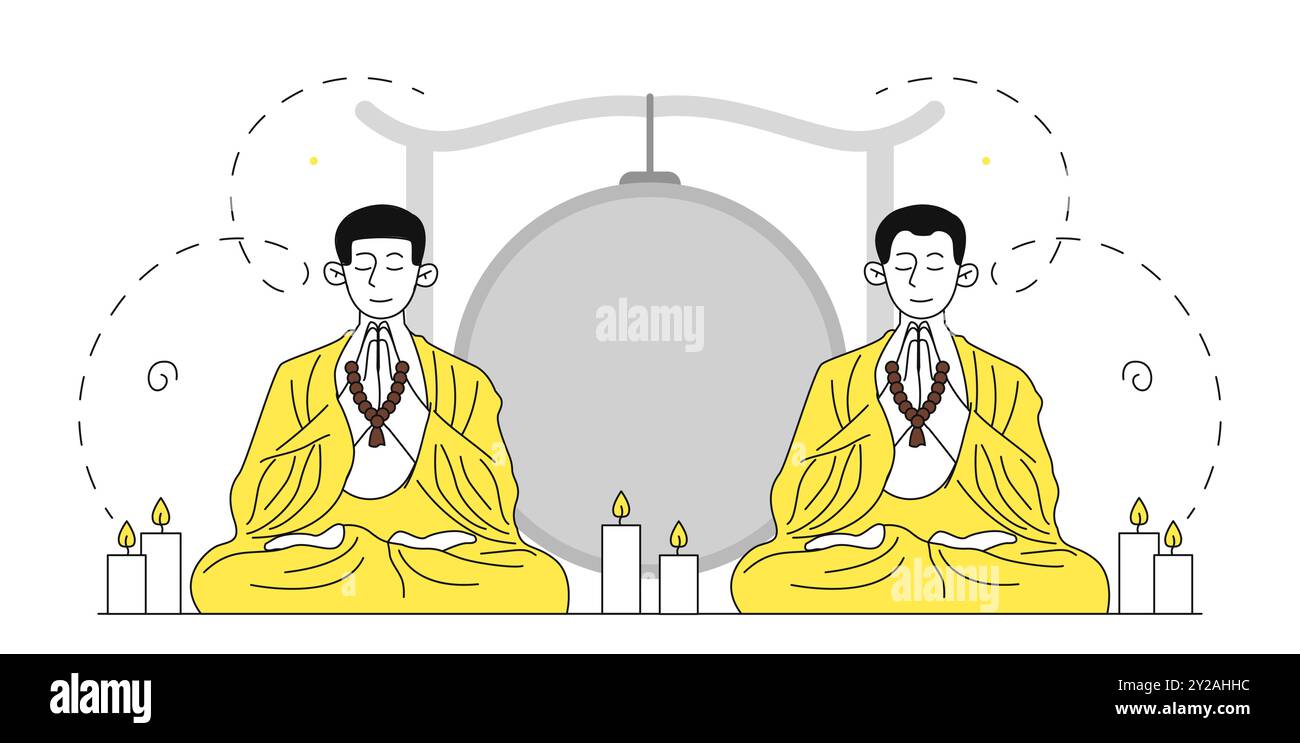 Buddhist monks and clothes Stock Vector Images - Alamy