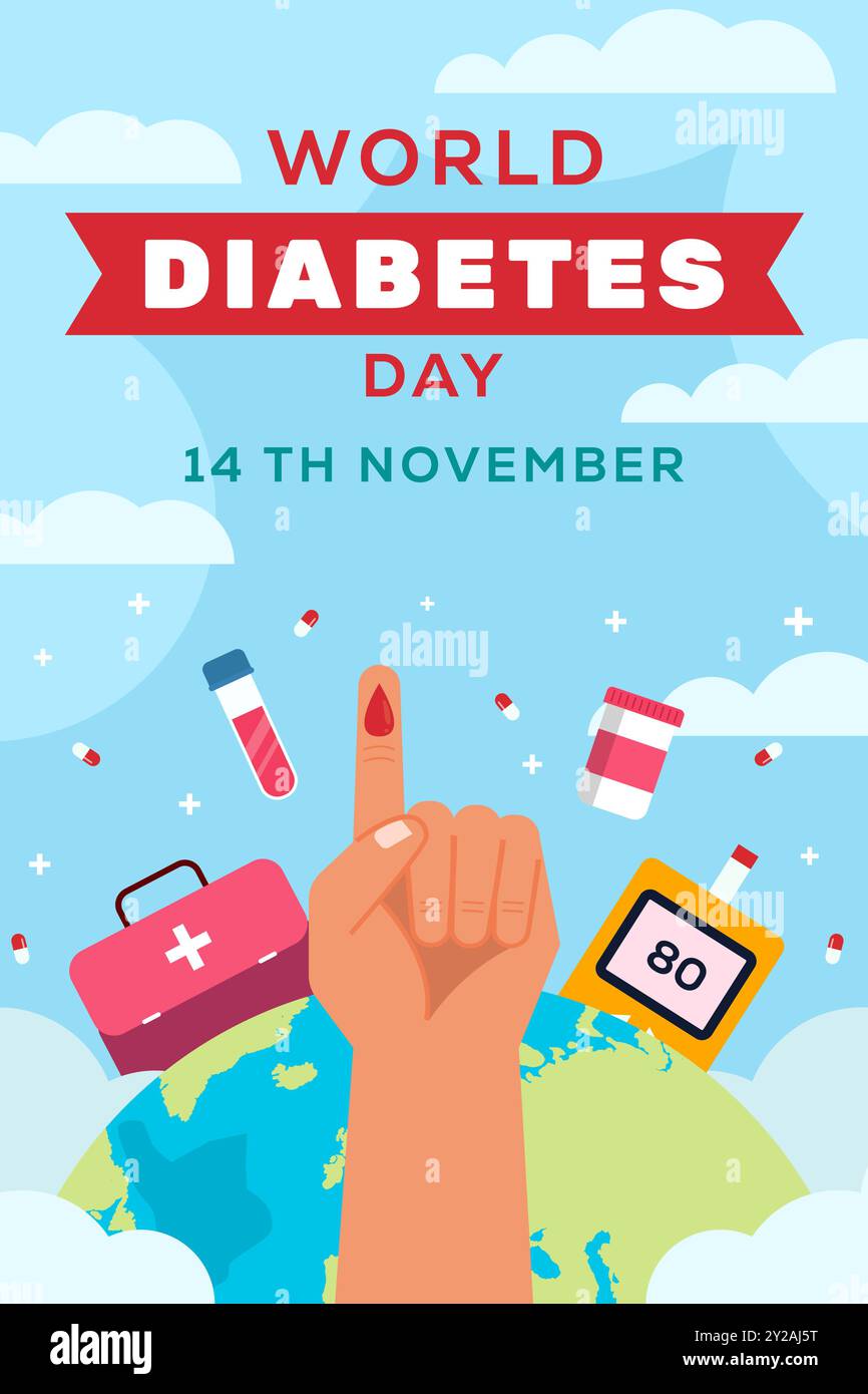 vertical banner illustration for world diabetes day Stock Vector Image ...