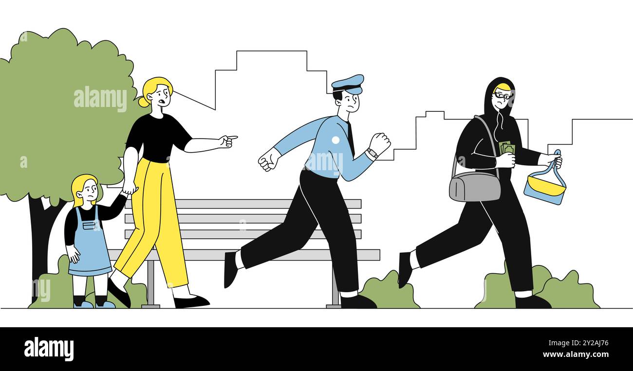 Crime in the streets Stock Vector Images - Alamy