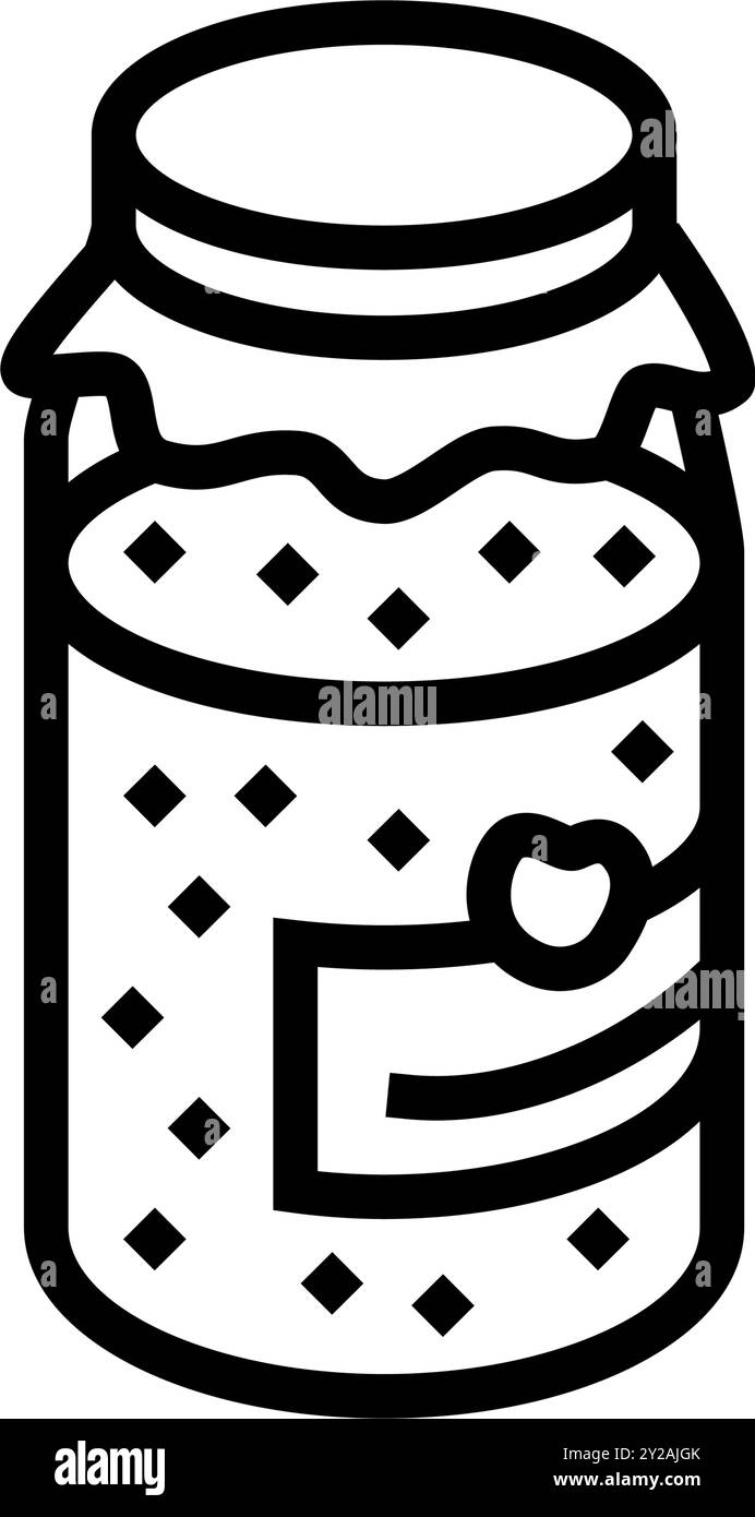 making homemade jam autumn line icon vector illustration Stock Vector ...
