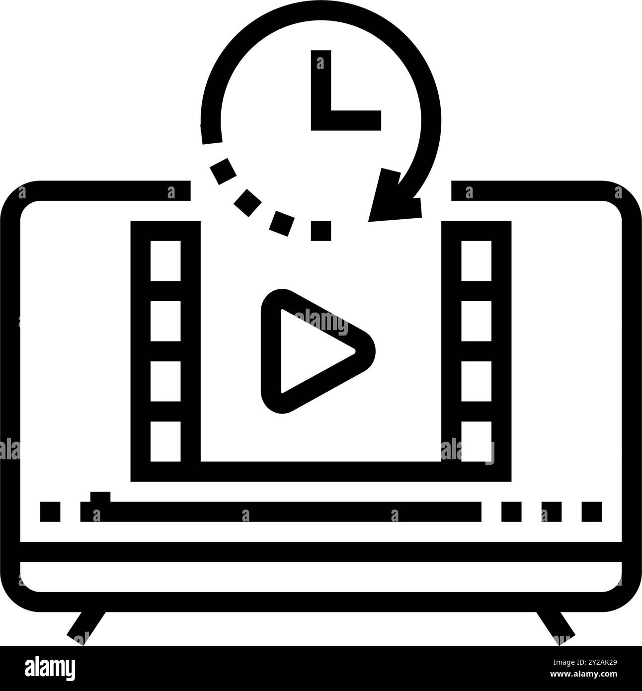 movie marathon autumn line icon vector illustration Stock Vector Image ...