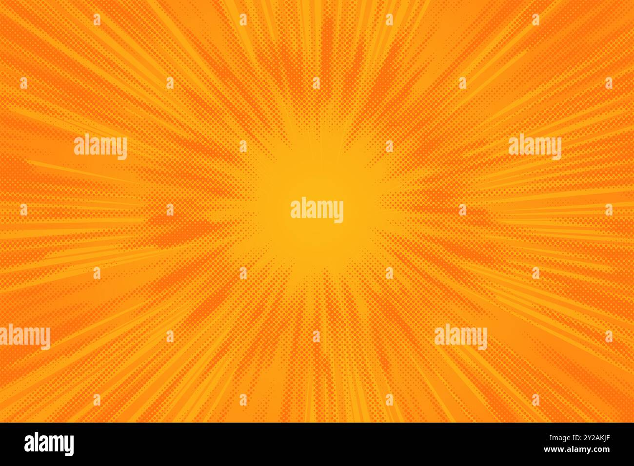 Yellow comic sunburst background. Retro poop art sun light vector ...