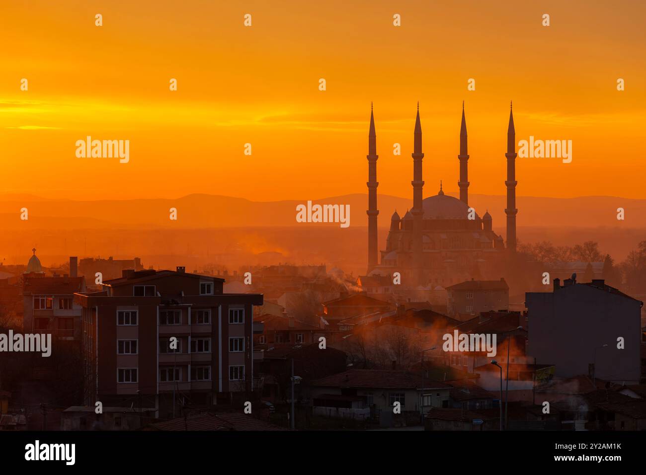 Selimiye Mosque exterior view in Edirne City of Turkey. Edirne was ...