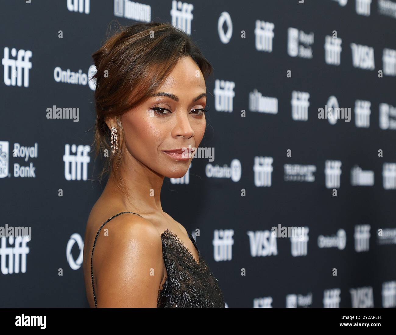 Toronto, Canada. 09th Sep, 2024. Zoe Saldana attends the premiere of ...