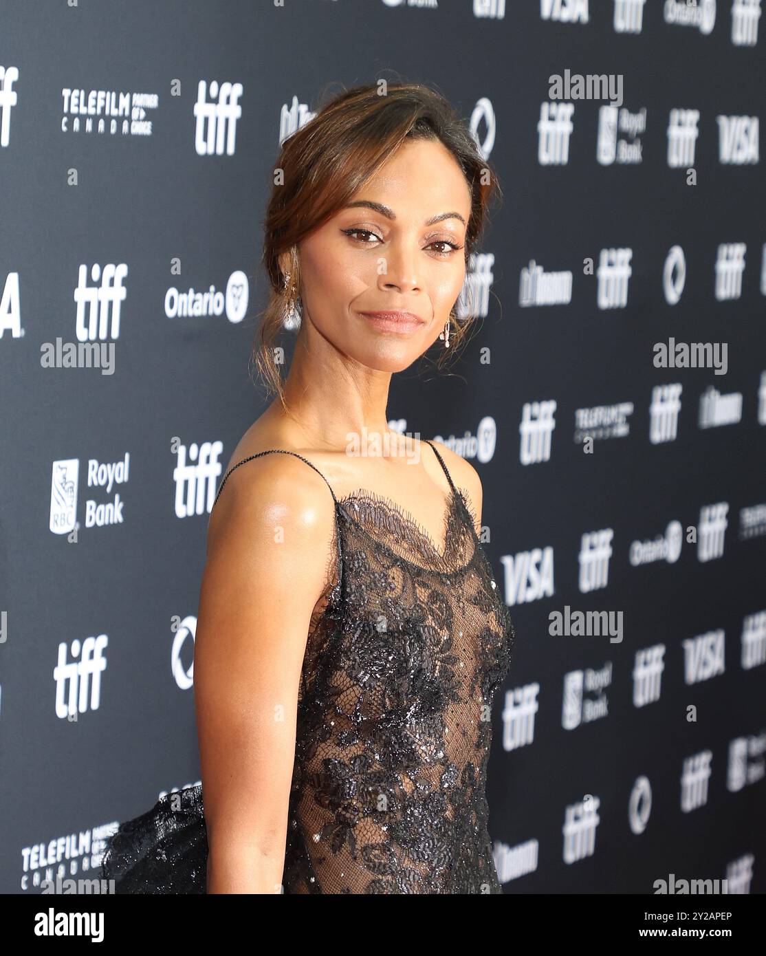 Toronto, Canada. 09th Sep, 2024. Zoe Saldana attends the premiere of ...