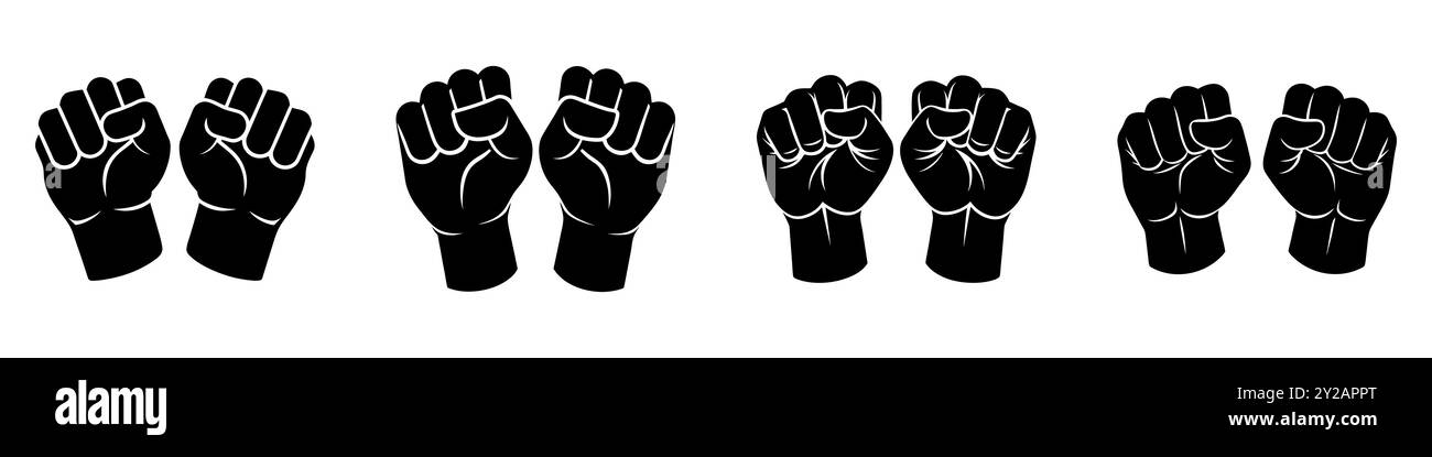 Protest fists. People protesting for human rights, equality anti ...