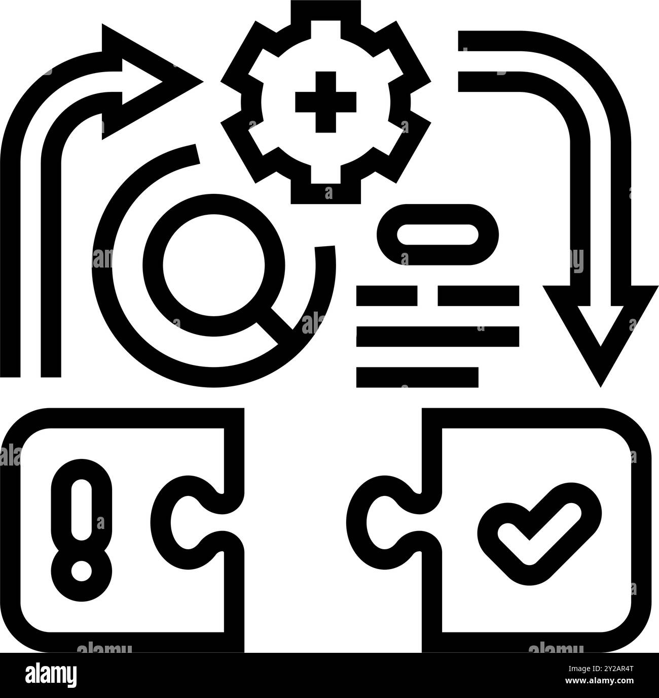 problem solving business process line icon vector illustration Stock ...