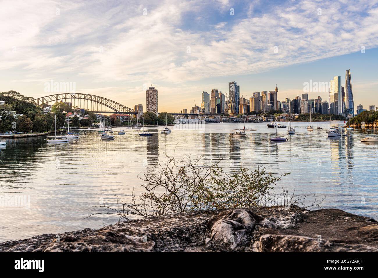 Sydney Skyline from Berry's Bay Lookout Stock Photo - Alamy