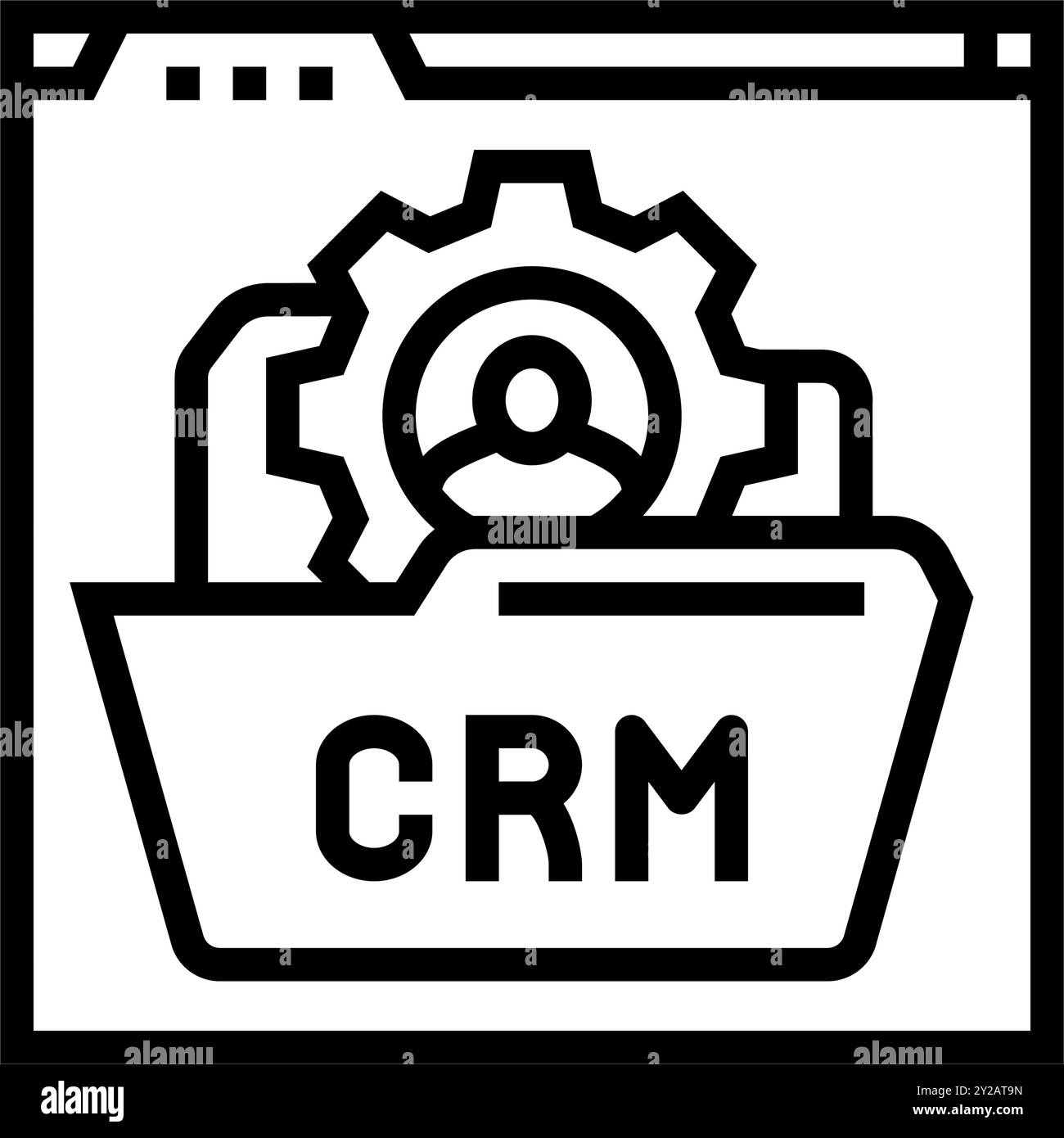 customer relationship management line icon vector illustration Stock ...