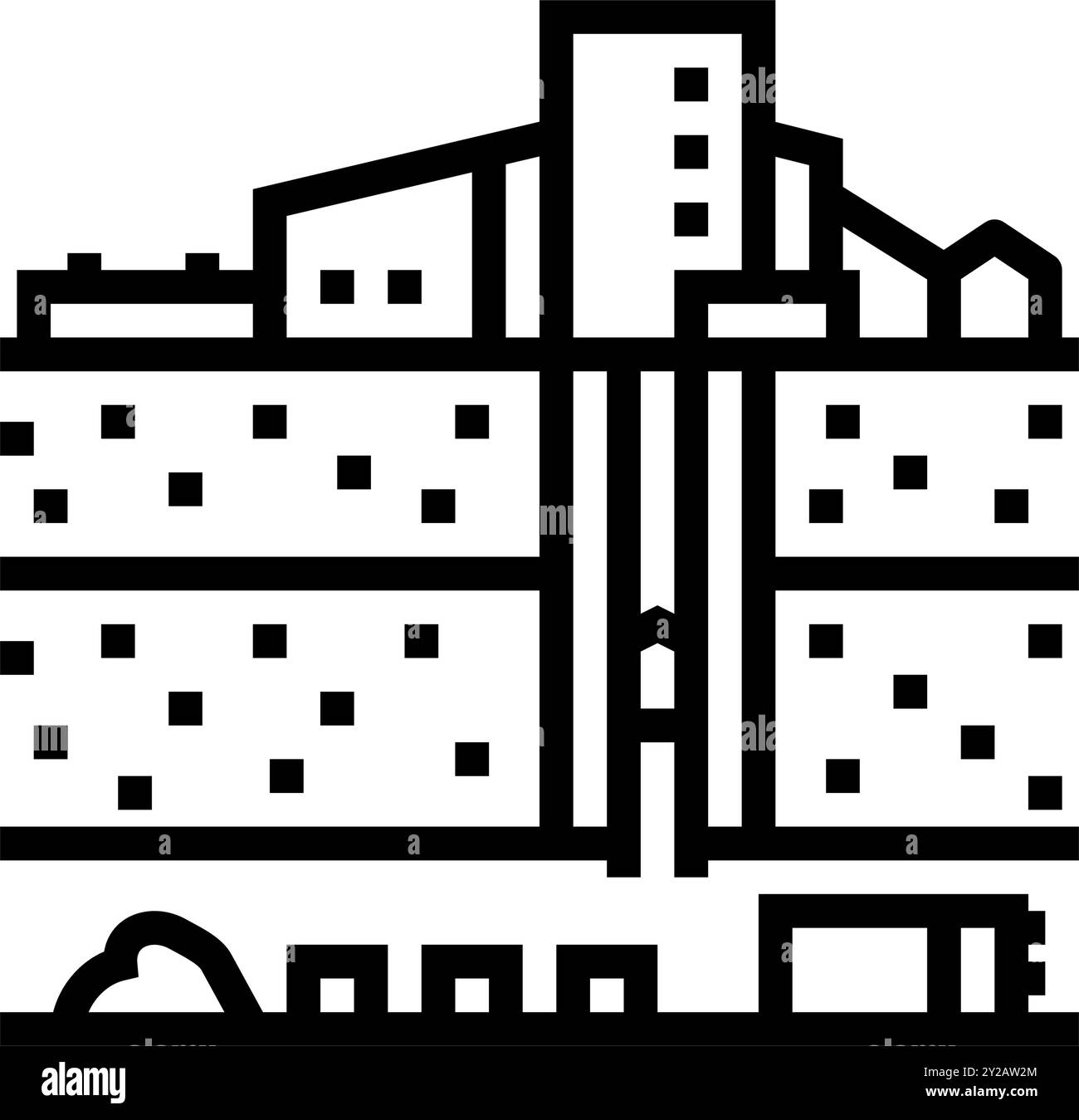 underground mining line icon vector illustration Stock Vector Image ...