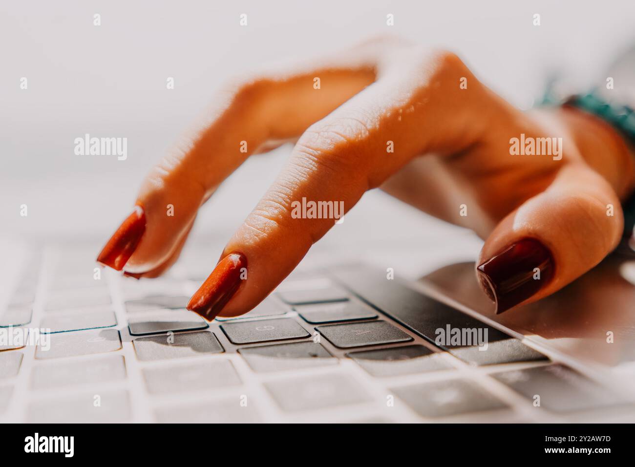 Hand Keyboard Typing, Closeup, Digital Communication Stock Photo - Alamy