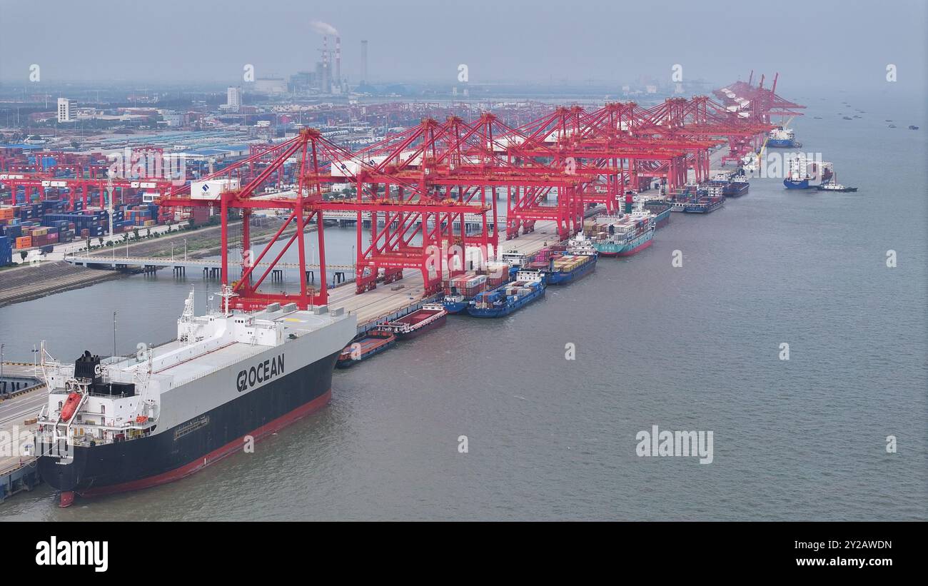 SUZHOU, CHINA - SEPTEMBER 10, 2024 - The container loading and ...