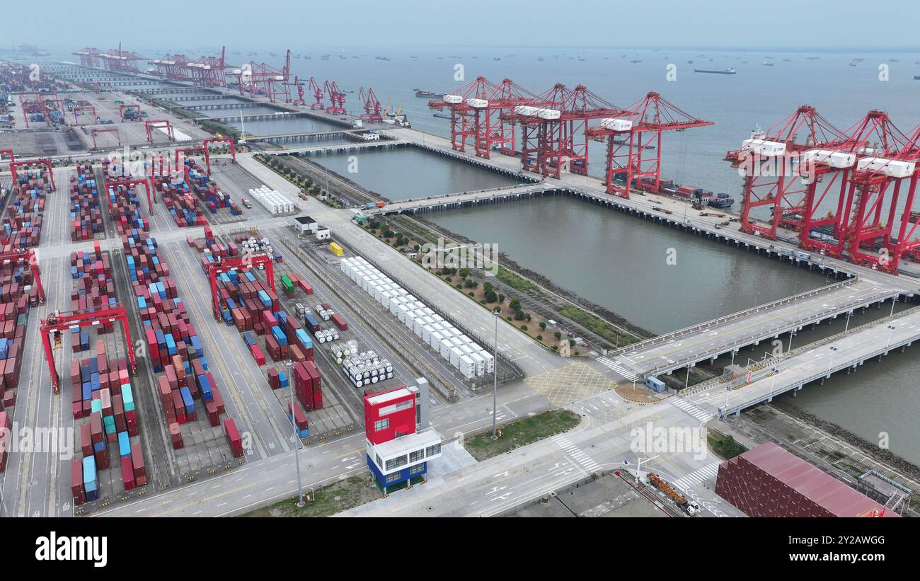 SUZHOU, CHINA - SEPTEMBER 10, 2024 - The container loading and ...