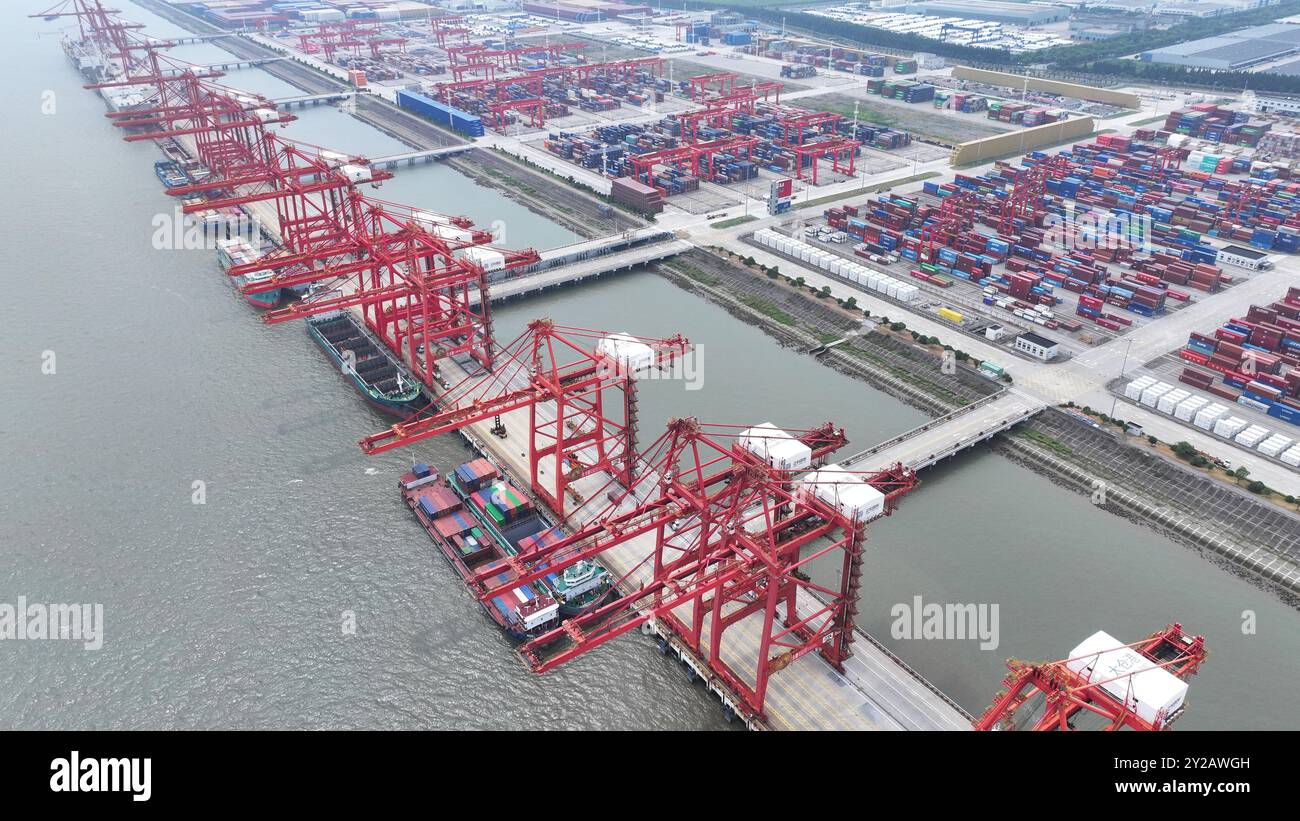 SUZHOU, CHINA - SEPTEMBER 10, 2024 - The container loading and ...