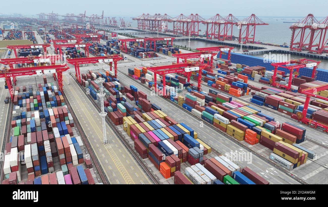 SUZHOU, CHINA - SEPTEMBER 10, 2024 - The container loading and ...