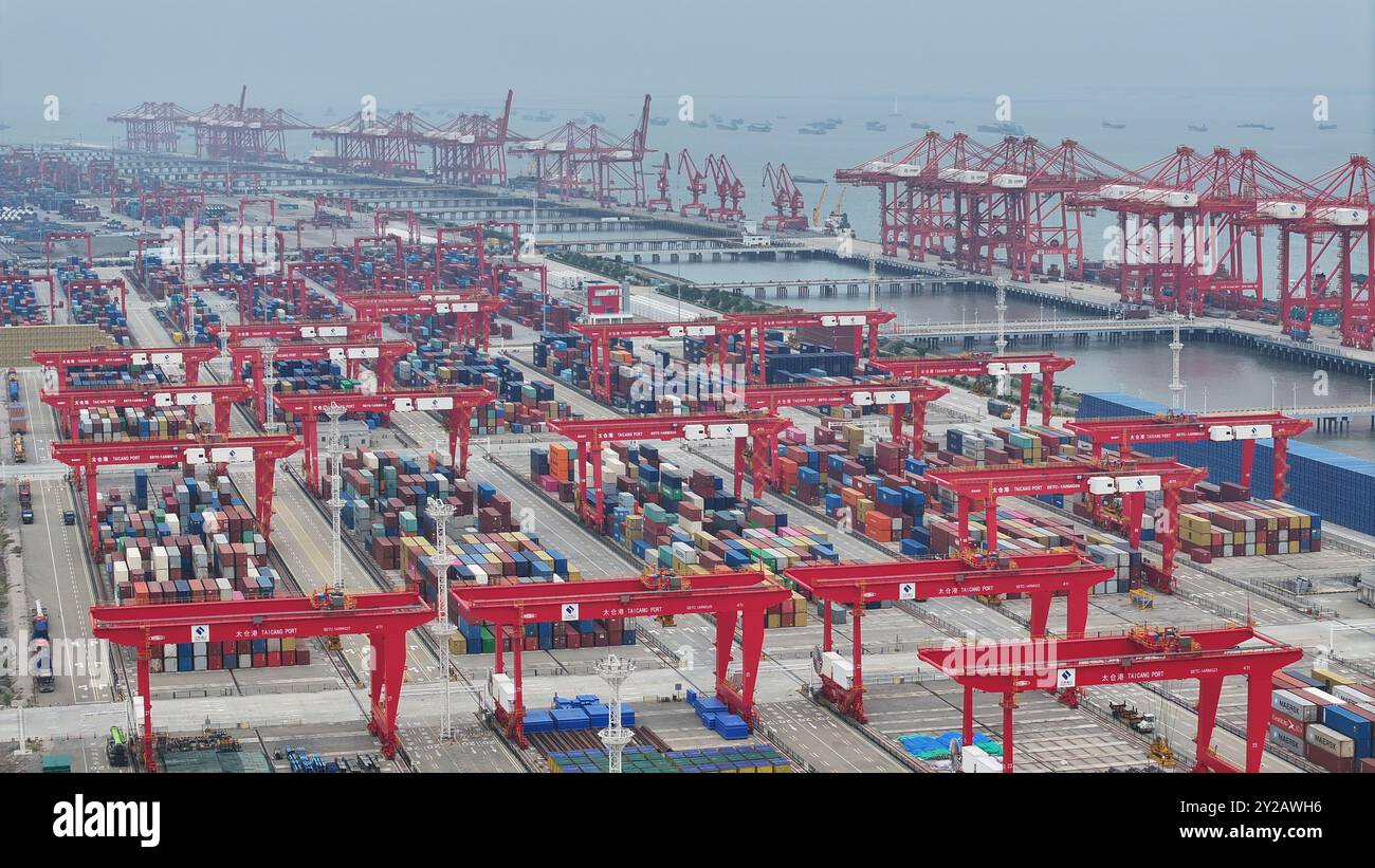 SUZHOU, CHINA - SEPTEMBER 10, 2024 - The container loading and ...