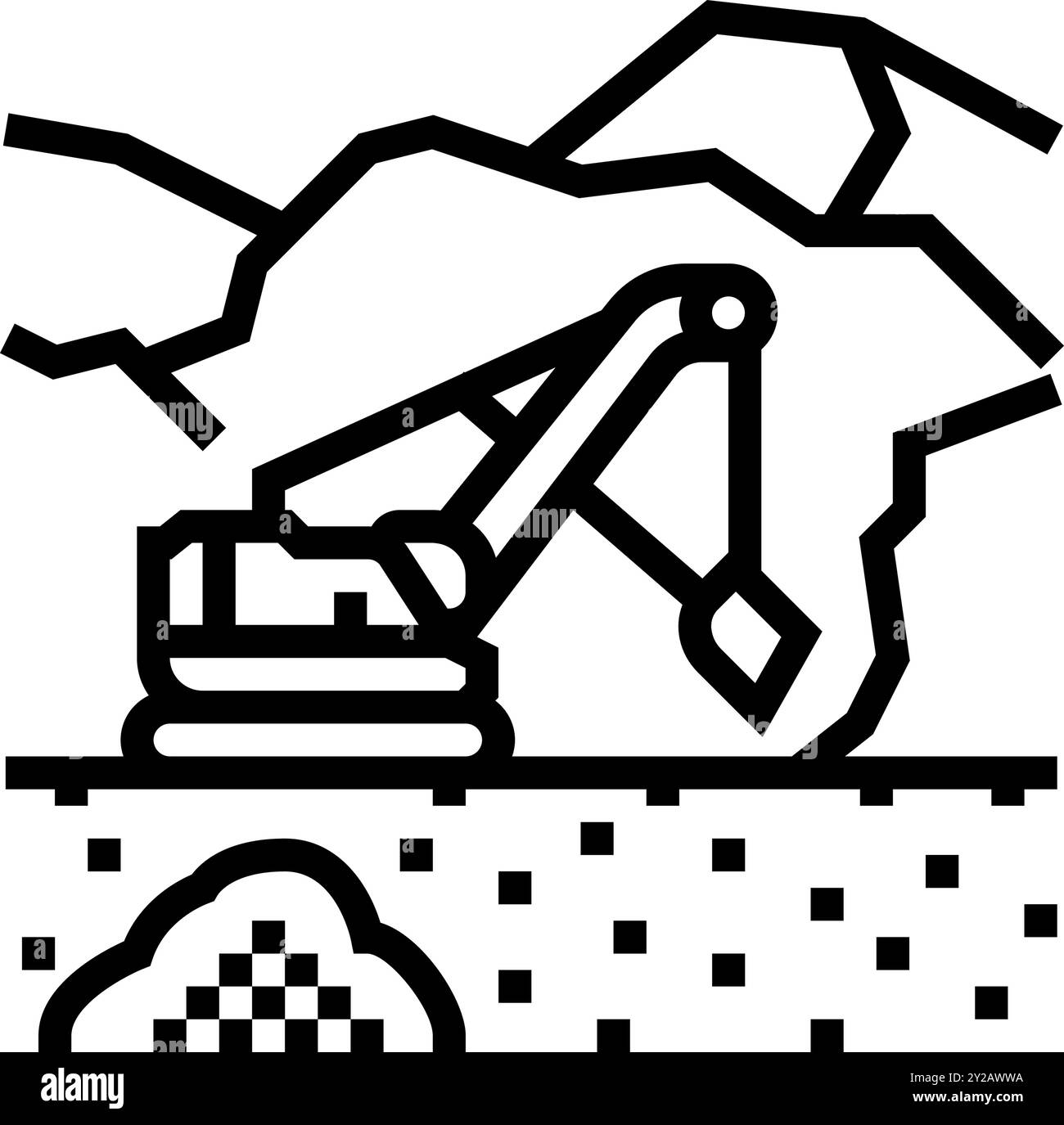 surface mining line icon vector illustration Stock Vector Image & Art ...