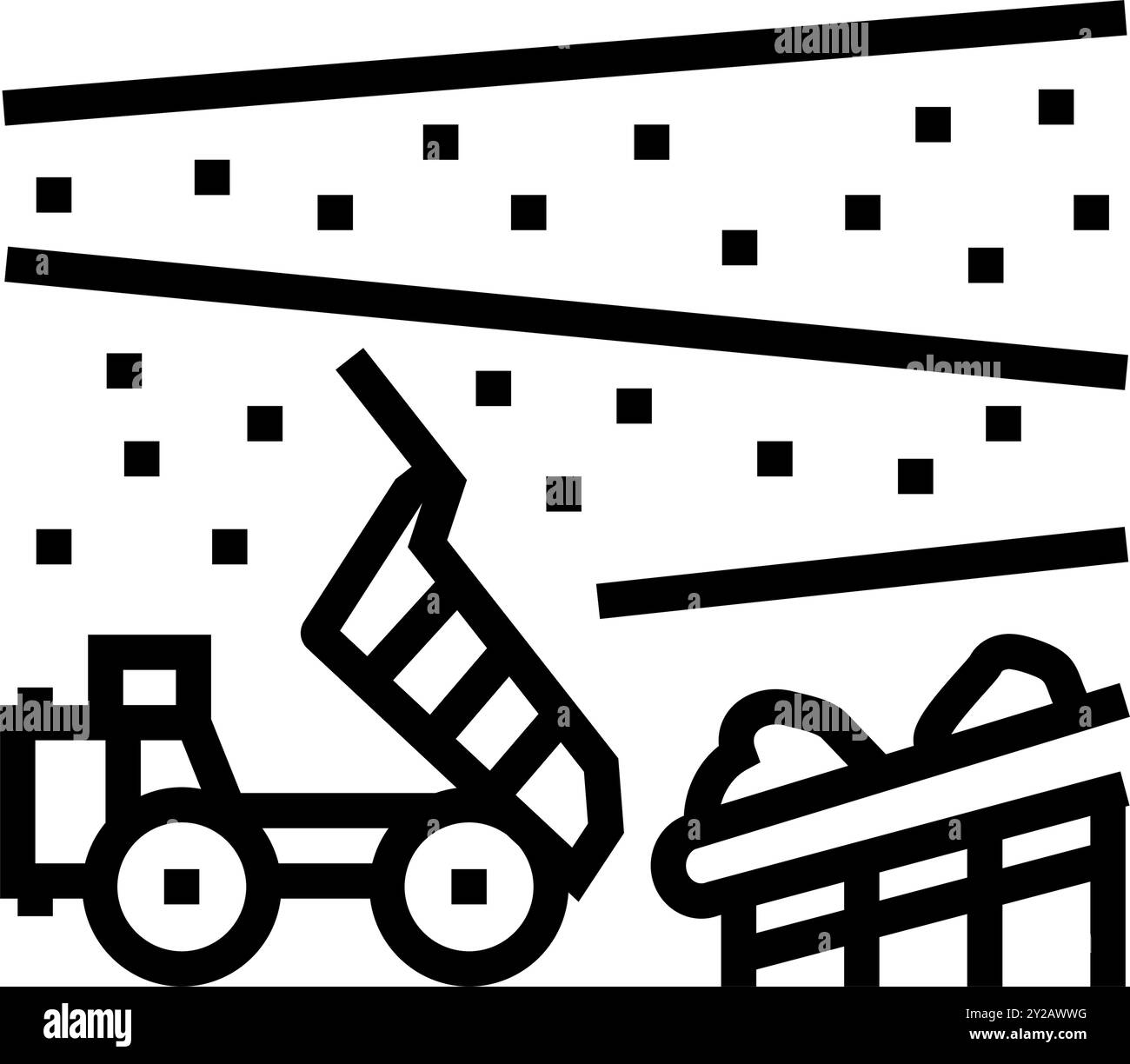 extraction process mining line icon vector illustration Stock Vector ...