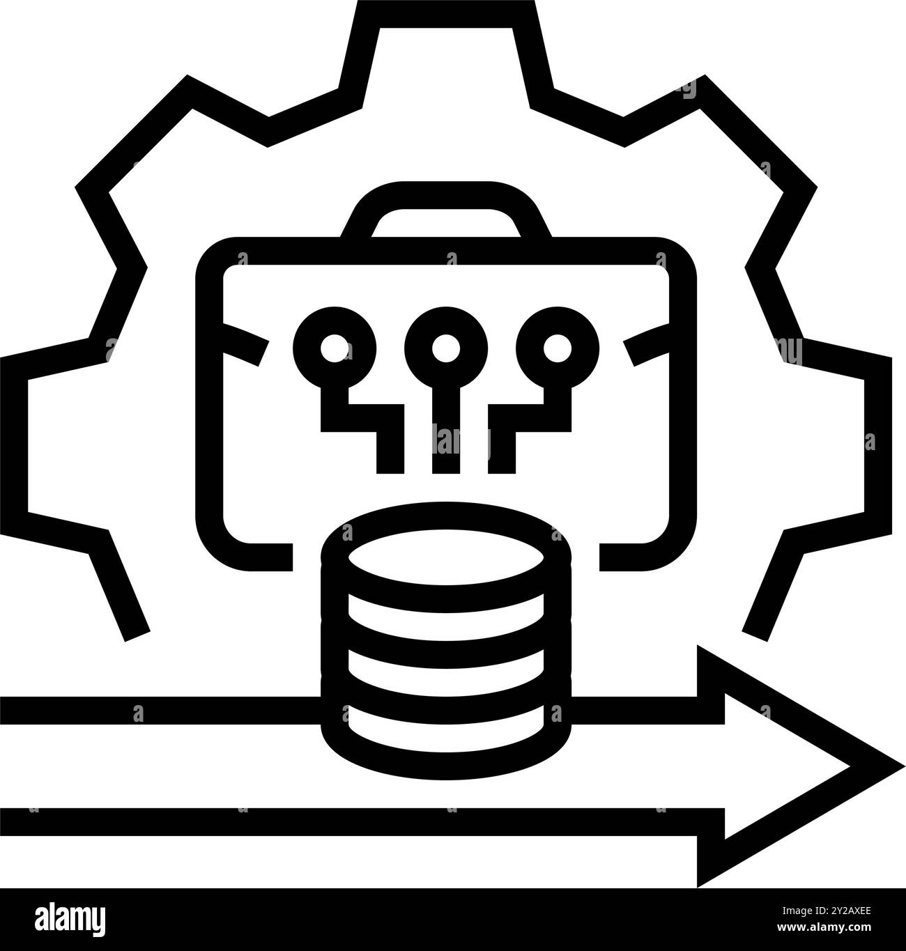 digitalization modern business line icon vector illustration Stock ...