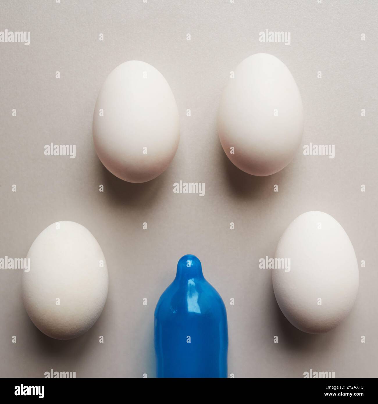 Eggs, condom and studio as prevention for birth rate, reproduction and ...