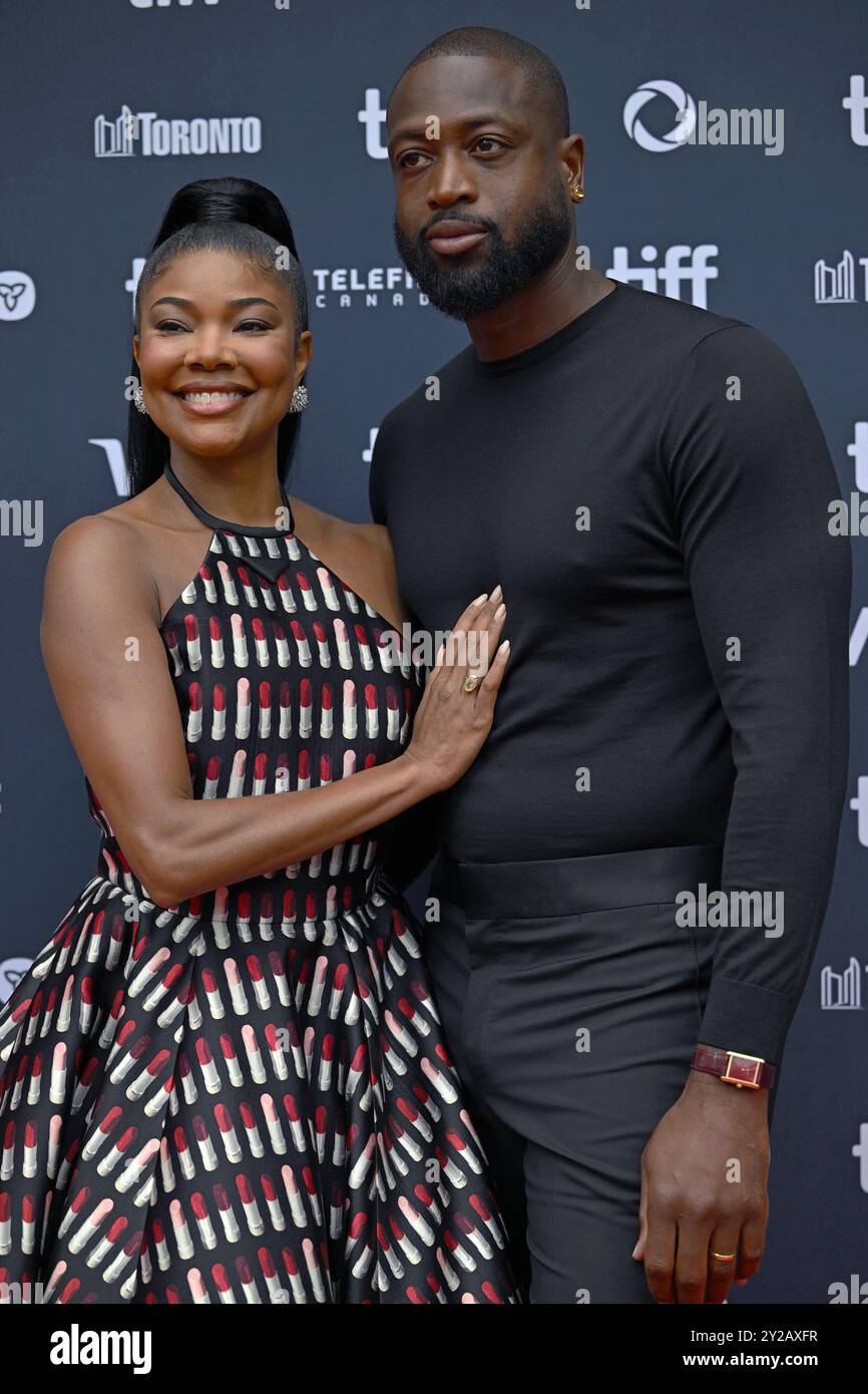 Toronto, Canada. 09th Sep, 2024. Gabrielle Union (L) and Dwyane Wade ...