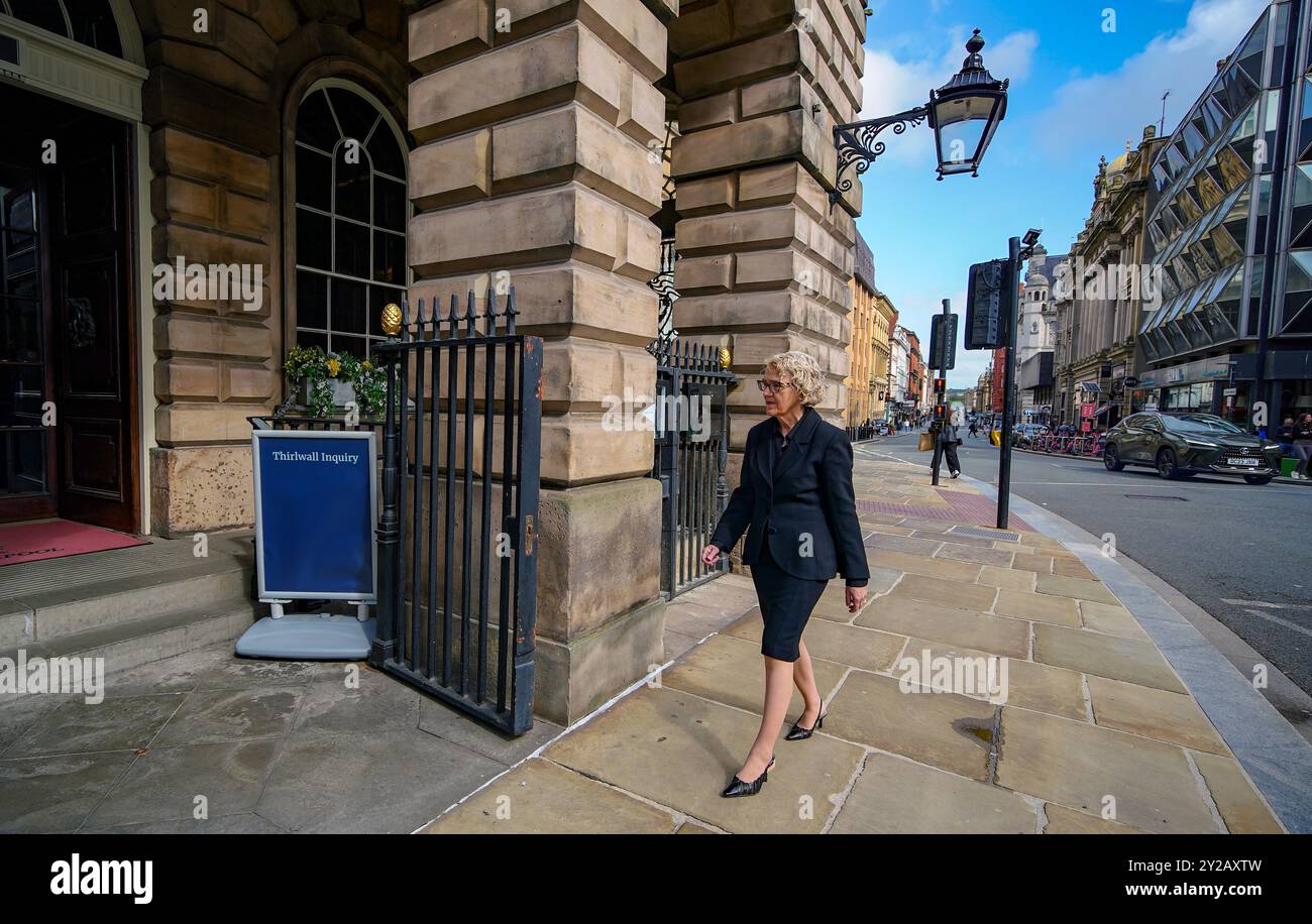 Chair of the inquiry Lady Justice Thirlwall arrives at Liverpool Town ...