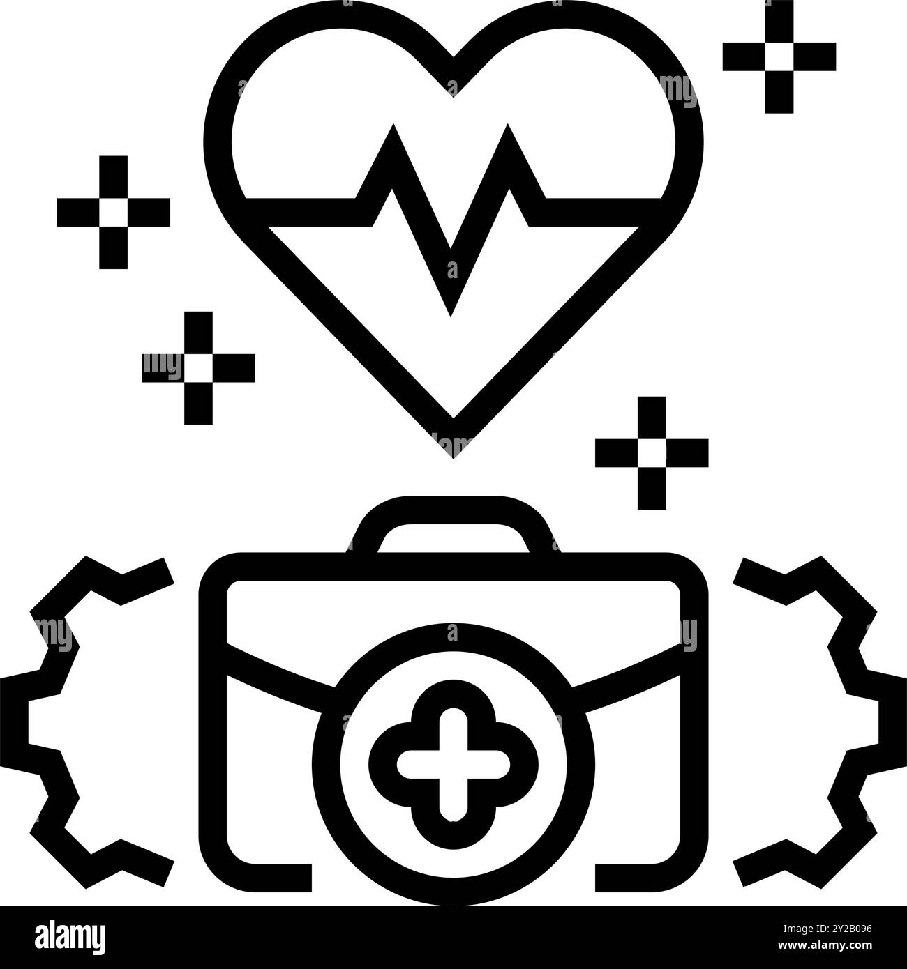 healthtech modern business line icon vector illustration Stock Vector ...