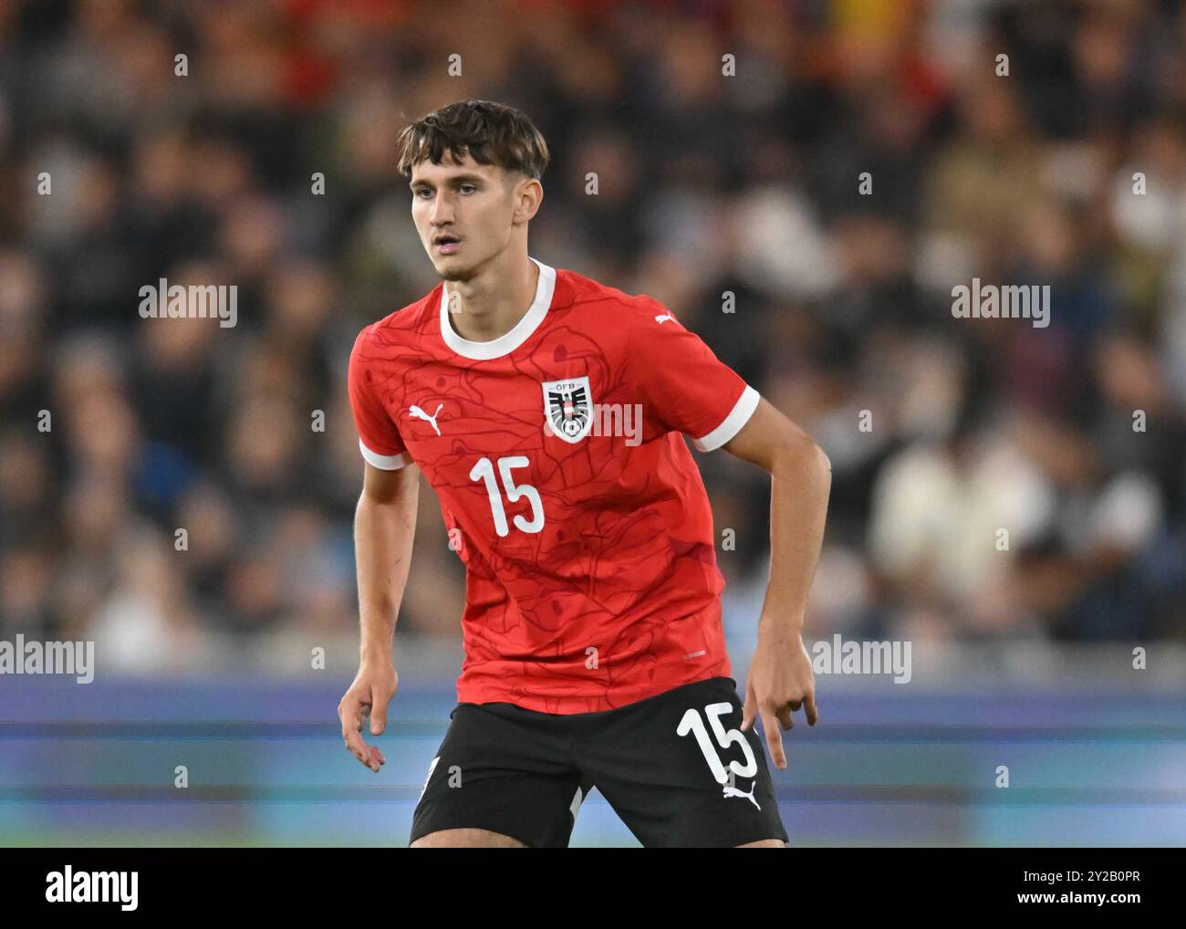Leon Grgic (15 Austria) looks on during the International Friendly ...