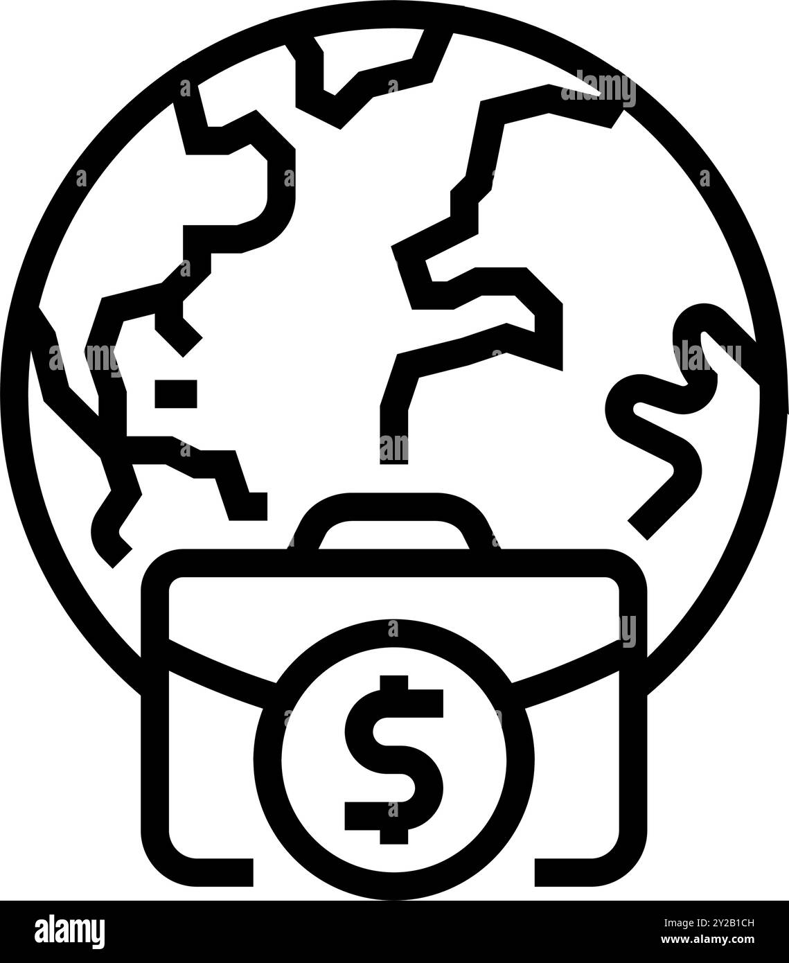 globalization modern business line icon vector illustration Stock ...