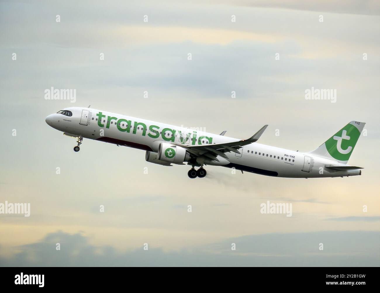 SCHIPHOL- A Transavia plane takes off from Schiphol Airport. Transavia ...