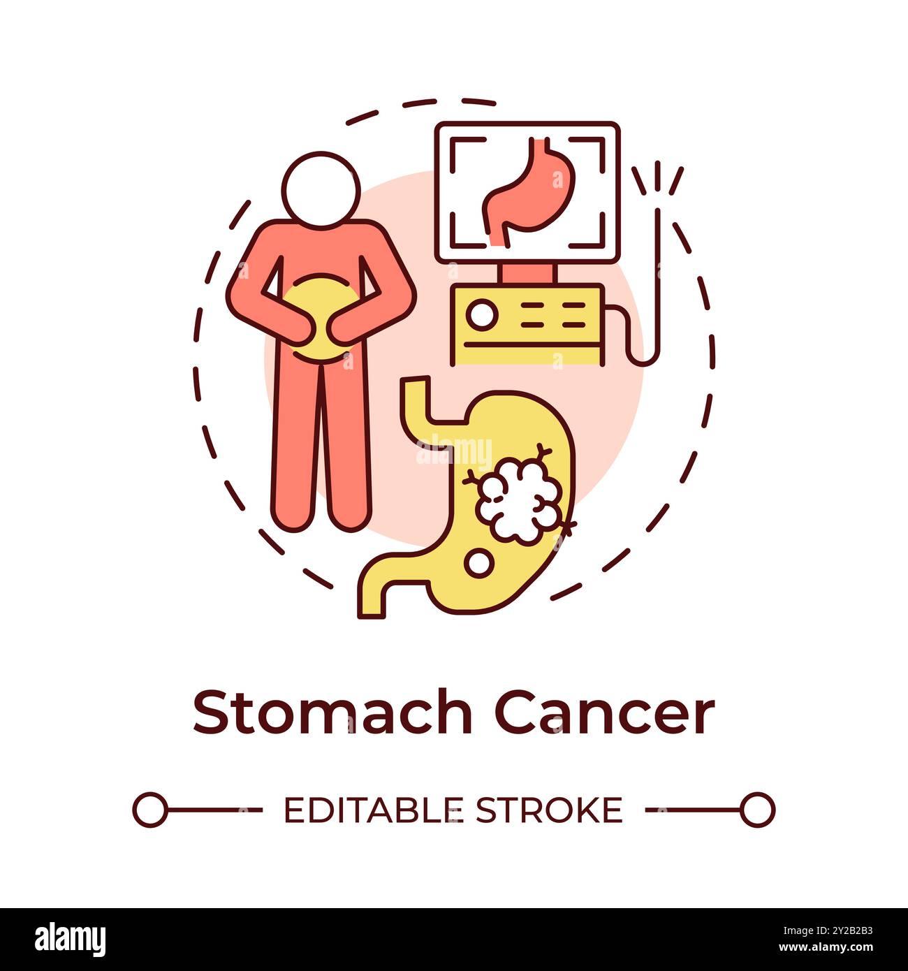 Stomach cancer multi color concept icon Stock Vector Image & Art - Alamy