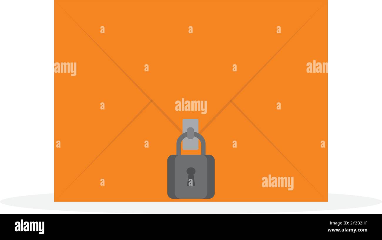 Orange envelope with padlock, security concept Stock Vector Image & Art ...