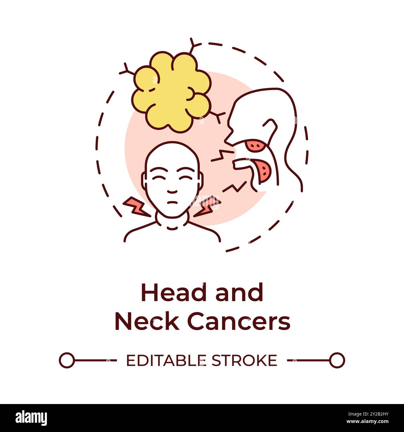 Head and neck cancer multi color concept icon Stock Vector Image & Art ...