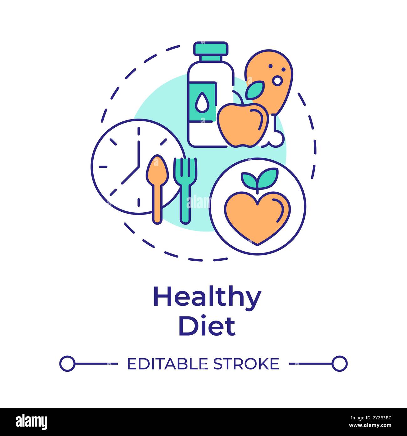 Healthy diet multi color concept icon Stock Vector Image & Art - Alamy