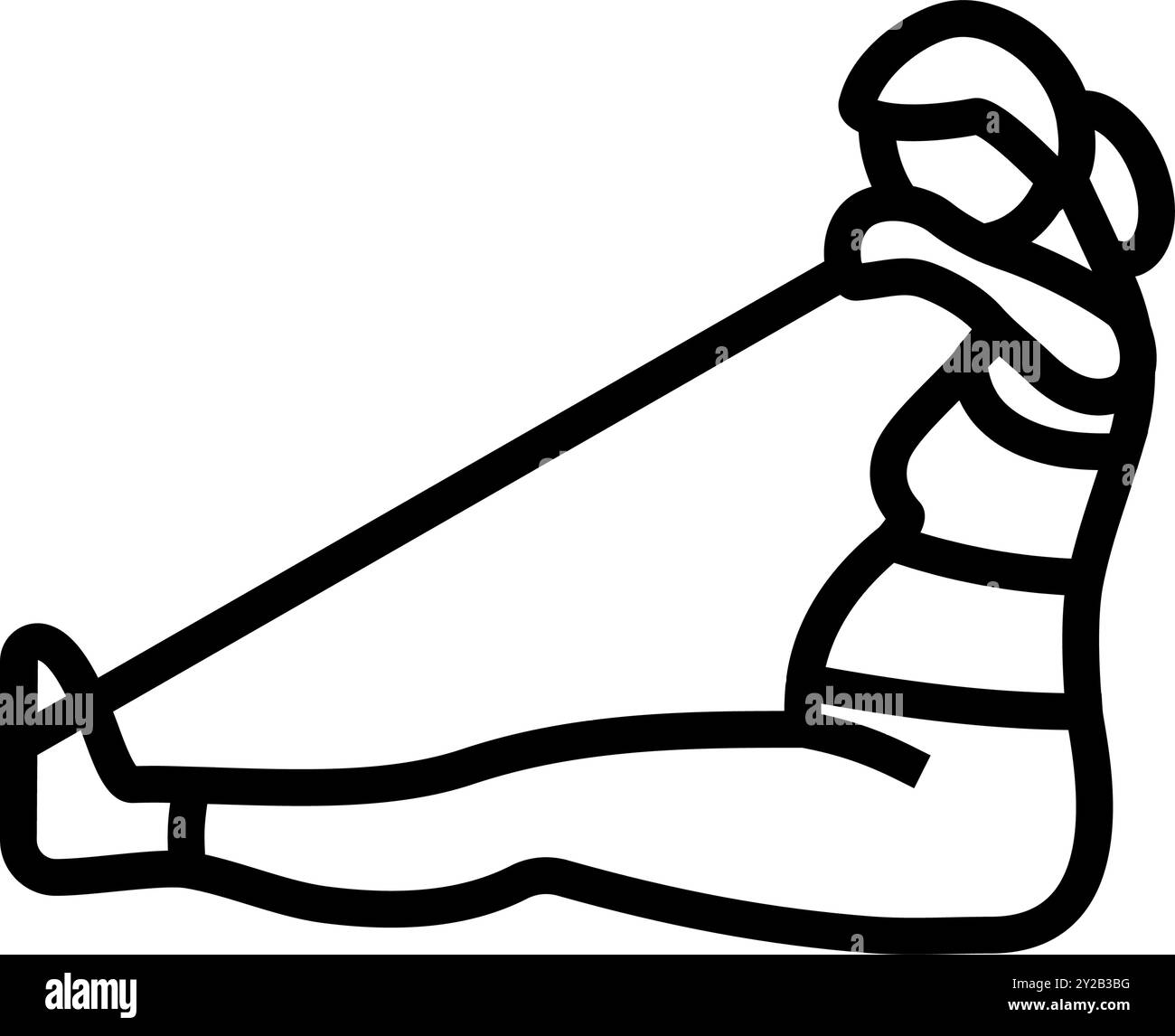 seated row resistance band pregnant fitness line icon vector ...