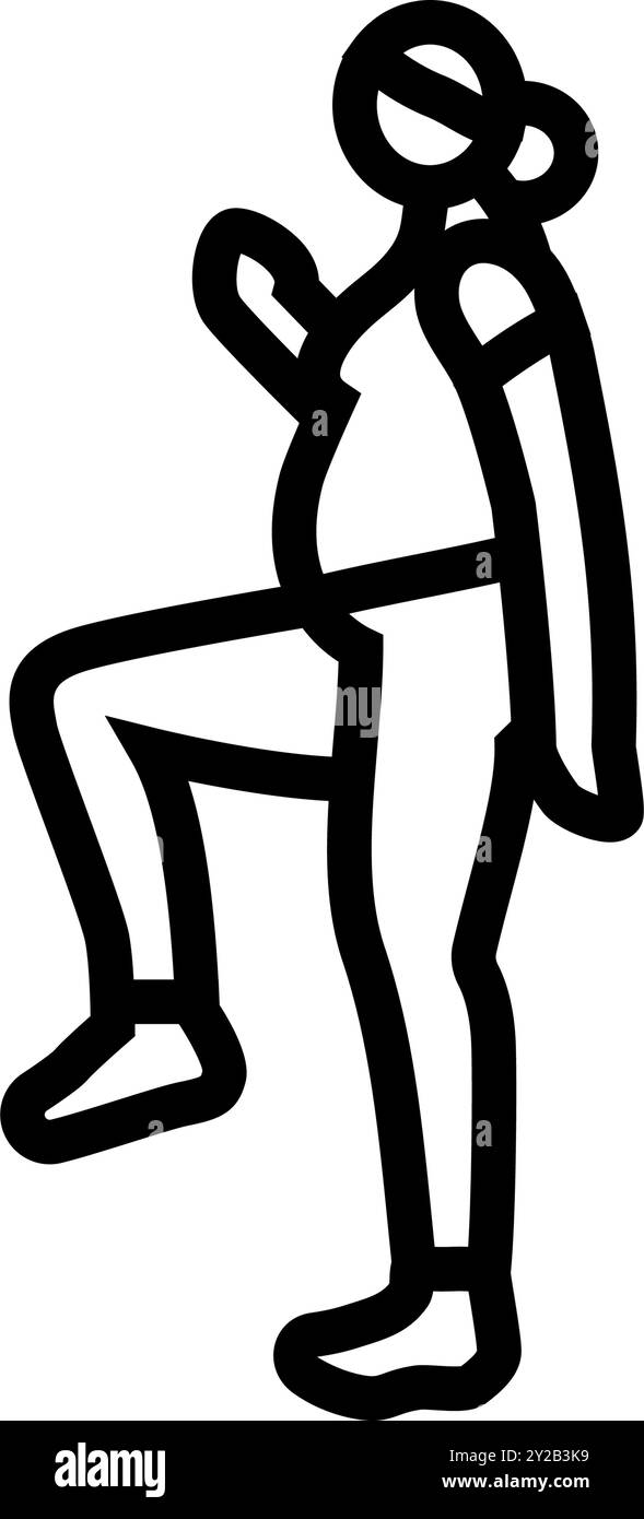 gentle pelvic rocking pregnant fitness line icon vector illustration ...