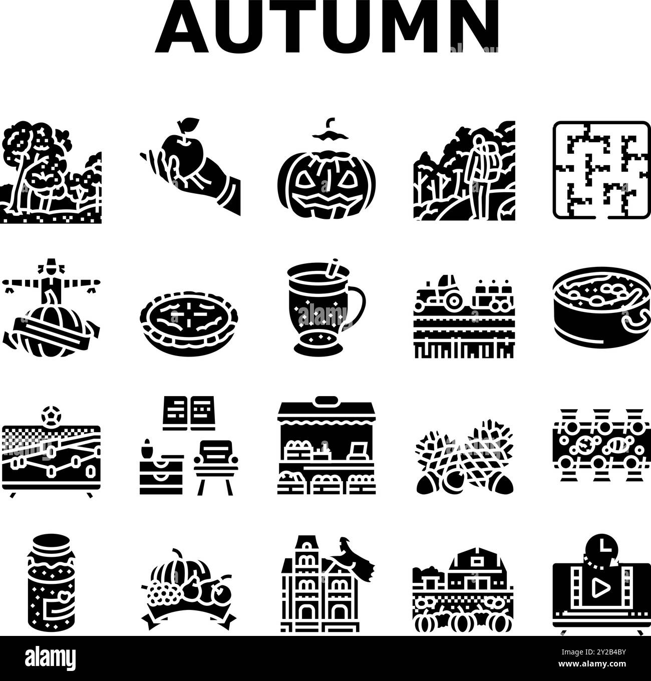 autumn spend time icons set vector Stock Vector Image & Art - Alamy