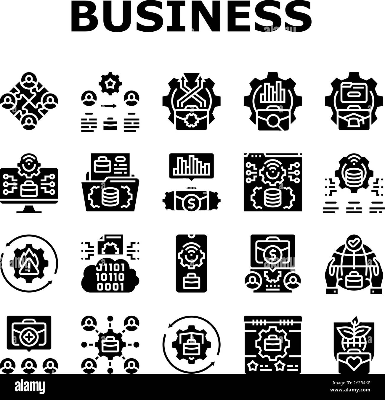 business process optimization icons set vector Stock Vector Image & Art ...