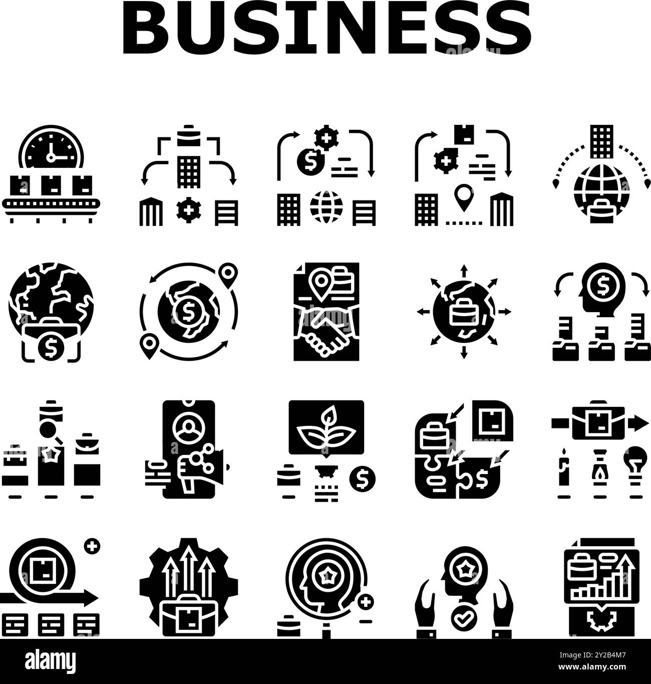modern business strategy icons set vector Stock Vector Image & Art - Alamy