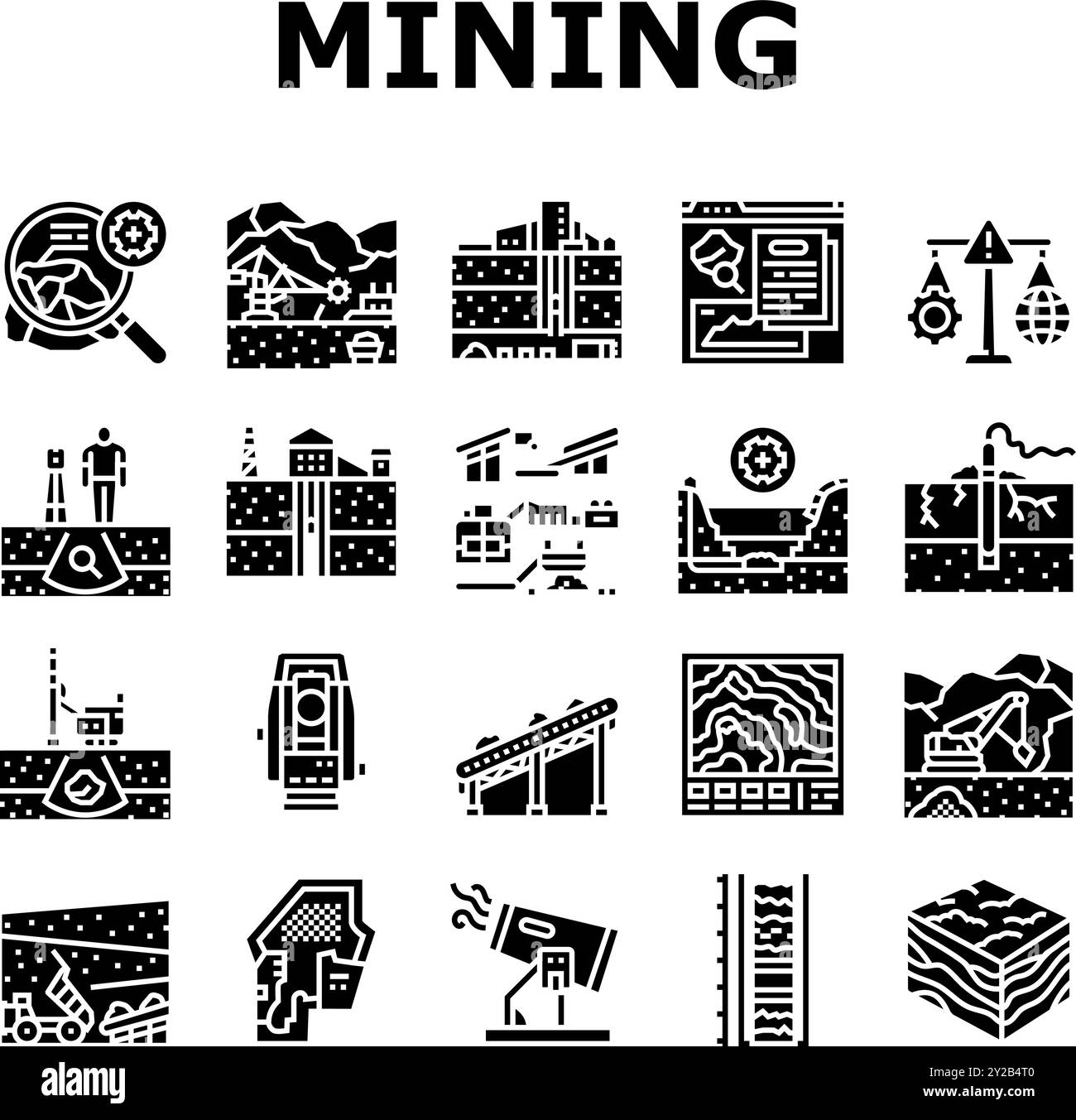 mining engineer geology icons set vector Stock Vector Image & Art - Alamy