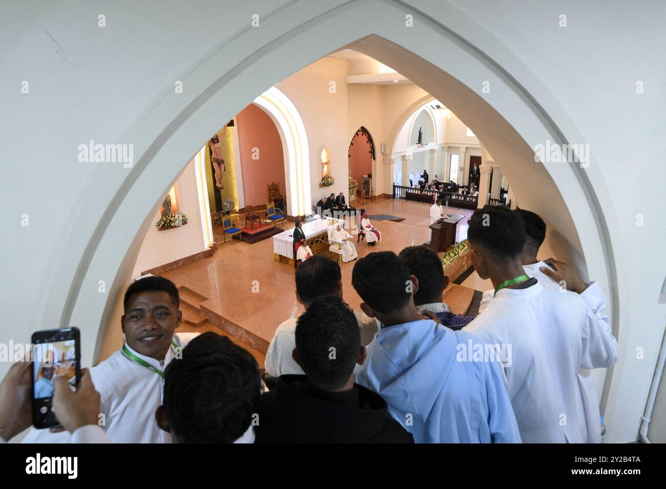 Dili, Timor Leste on September 10, 2024. Pope Francis meets clergy ...