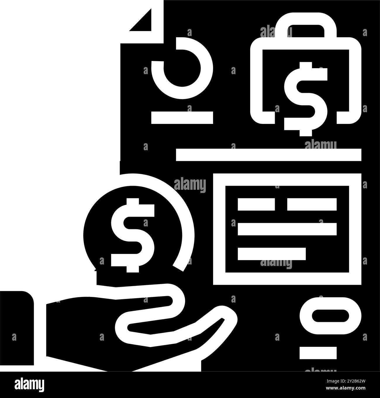 accounts receivable business process glyph icon vector illustration ...