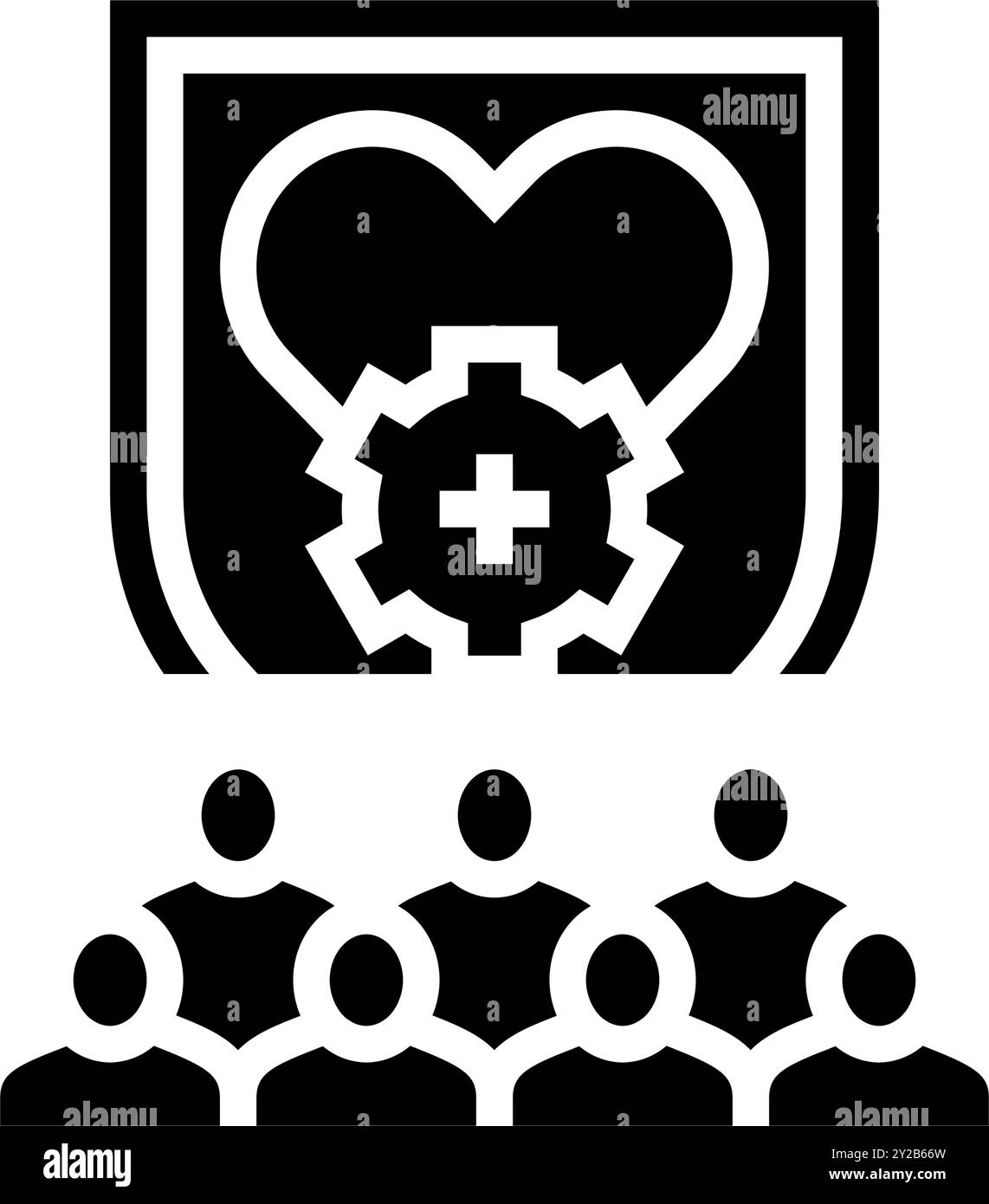 health and safety management business glyph icon vector illustration ...