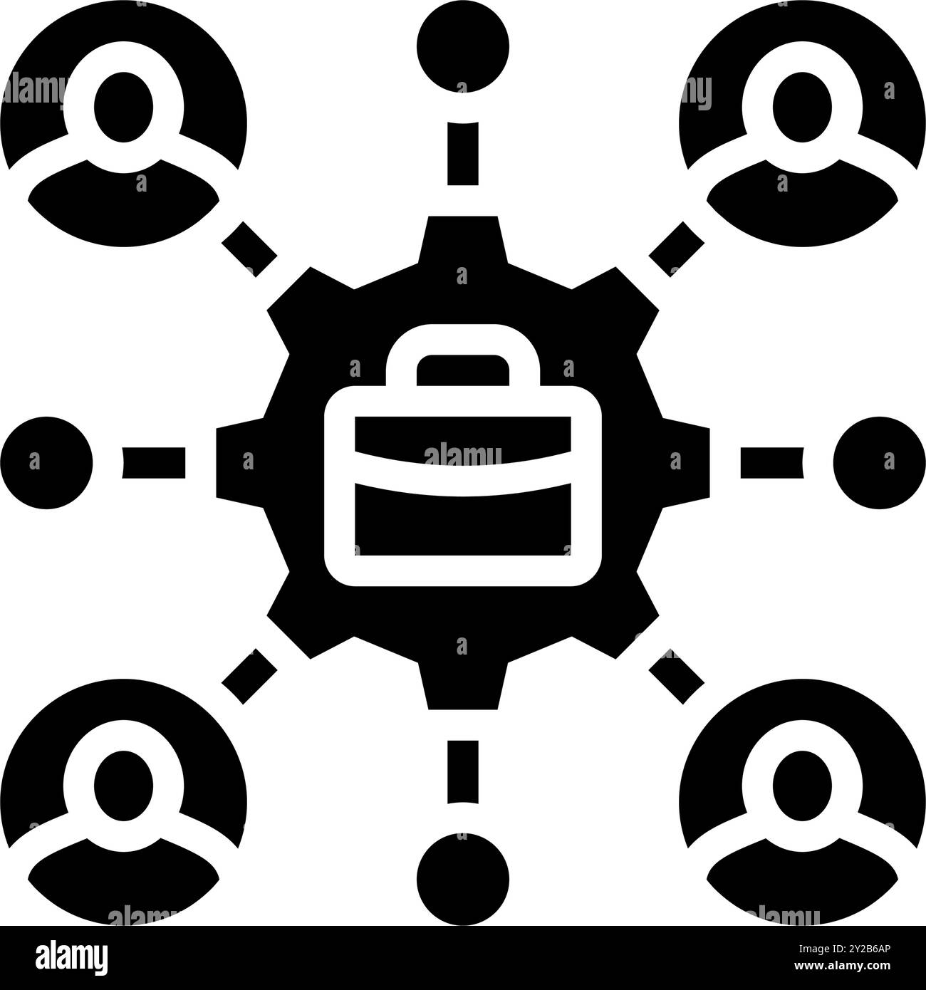 stakeholder relations business process glyph icon vector illustration ...