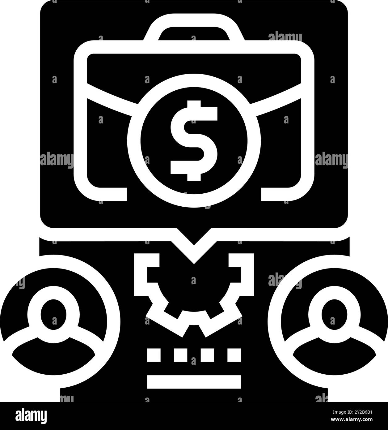 sponsorship management business process glyph icon vector illustration ...