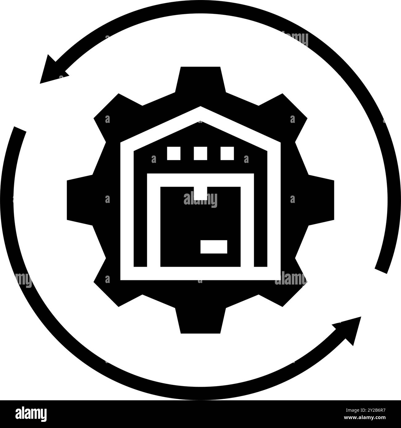inventory management business process glyph icon vector illustration ...