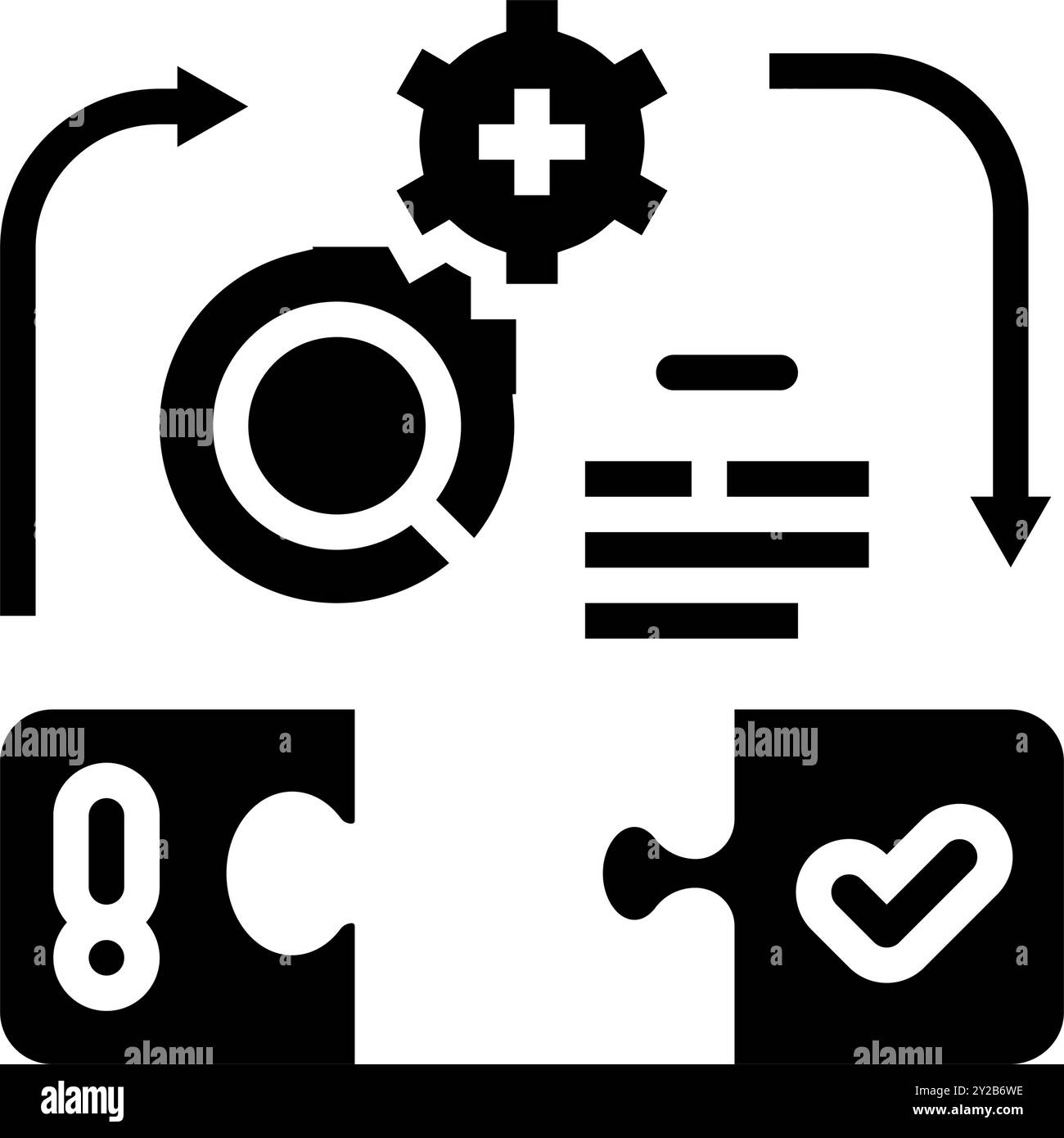 Problem solving icon monochrome Black and White Stock Photos & Images ...